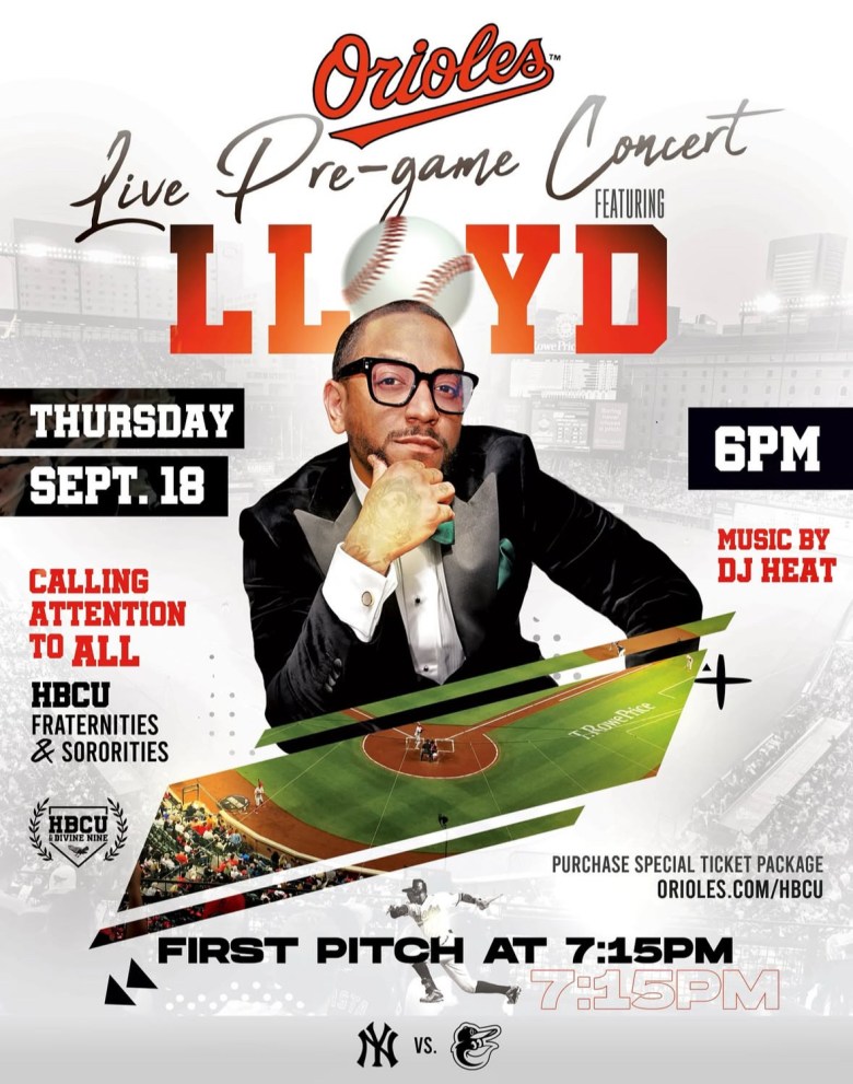 Orioles to feature R&B Singer Lloyd on Sept. 18 at HBCU and Divine Nine ...